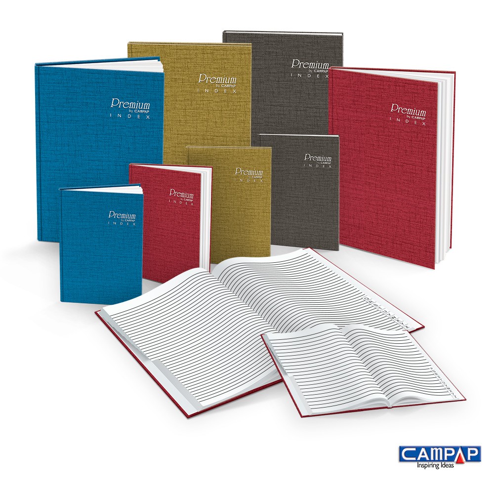 CAMPAP F5/F4 HARD COVER QUARTO BOOK / FOOLSCAP BOOK with INDEX ...