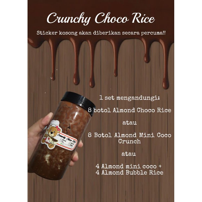 Crunchy Almond Choco Rice | Chocojar Borong Murah (8 botol Per Set ...