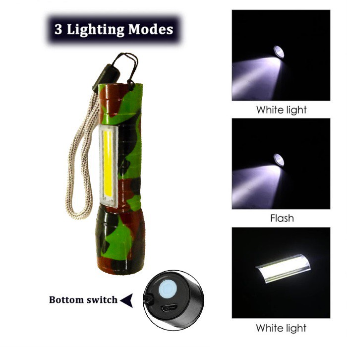 💥3 Mode Light 💥USB Mini Flashlight Torchlight Flash Torch Light LED ...