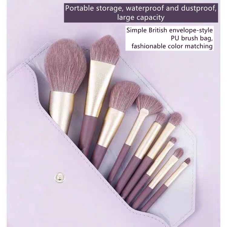 9Pcs Taro Yam Makeup brushes Set Berus Mekap | Shopee Malaysia