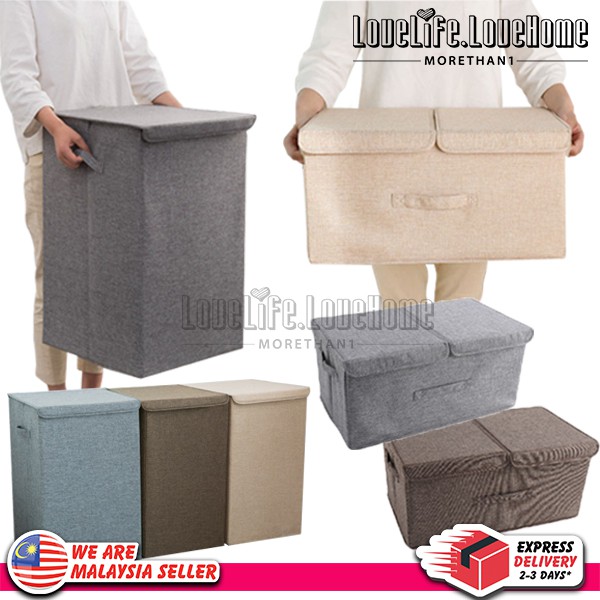 MORETHAN1 Foldable Laundry Storage Cubes Bin Box Containers with Lid ...