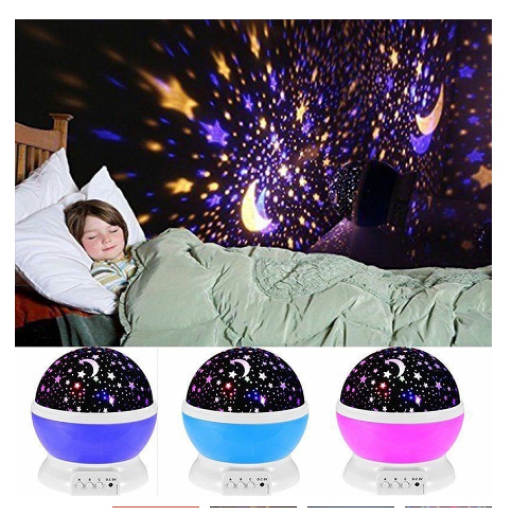 360 Rotate Romantic LED Starry Night Sky Galaxy Projector Lamp Star ...