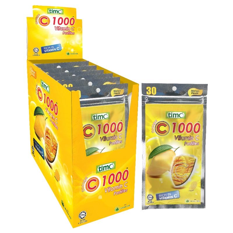 Timo Vitamin C 1000mg Pastilles (12x30g) Mango | Shopee Malaysia