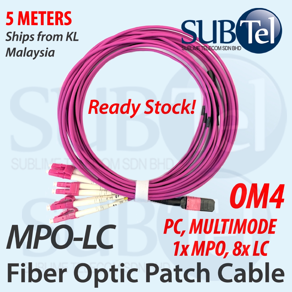 MPO to 8x LC PC Female OM4 8 Cores Multimode Fiber Optic Trunk Cable ...
