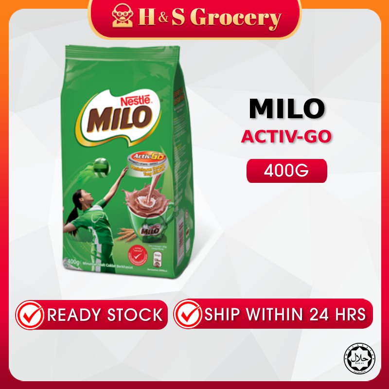 NESTLÉ MILO Activ-Go Chocolate Malt Powder 400g [Halal] [READY STOCK ...