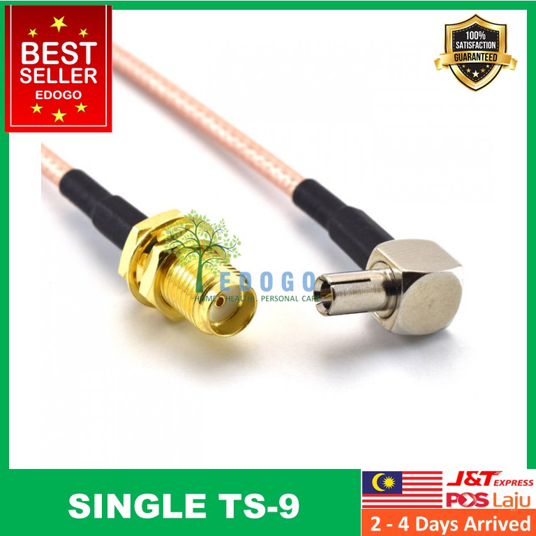 Fully copper SMA Female Jack to TS9 Male Right Angle Pigtail Coaxial Cable SMA Female Jack To ...