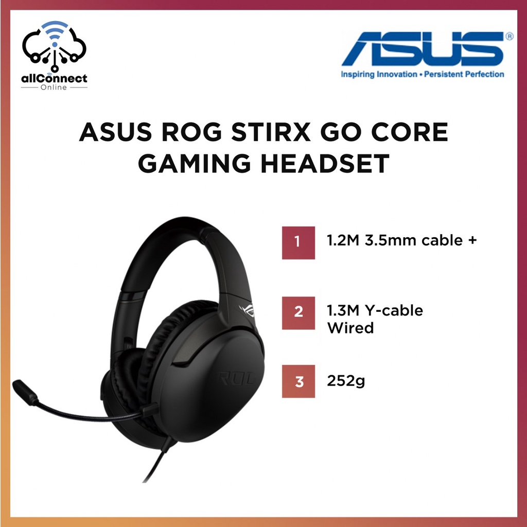 Hot Asus ROG STRIX GO CORE Gaming Headset | Wired | 3.5mm headset ...