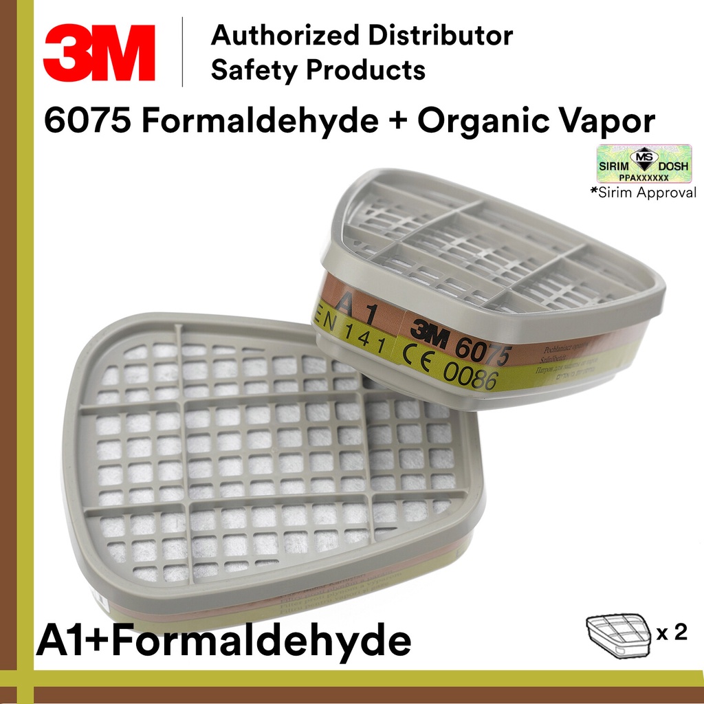 3M 6075 Formaldehyde & Organic Vapour Cartridge / A1+Formaldehyde / CE ...