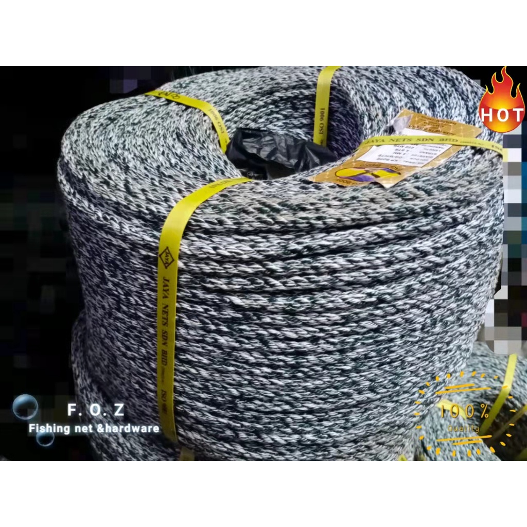 (CUT) KP Rope 8mm x 10mtr | Colour GG & White | Tali KP | 4 STR | Warna ...