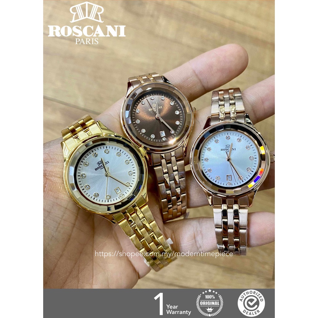 ROSCANI E77 Diamond Cut Bezel Crystal Ladies Watch | Shopee Malaysia
