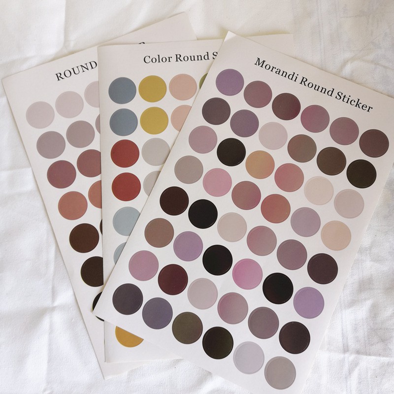 ins style color circle sticker Morandi color earth color sealing ...