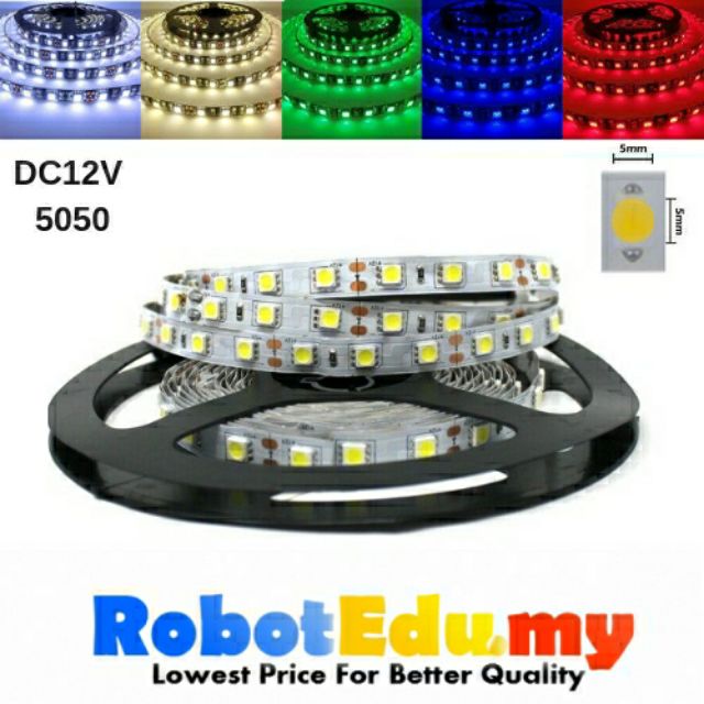 Super Bright DC 12V LED 5050 SMD IP20 Flexible Tape LED Strip Light DIY ...