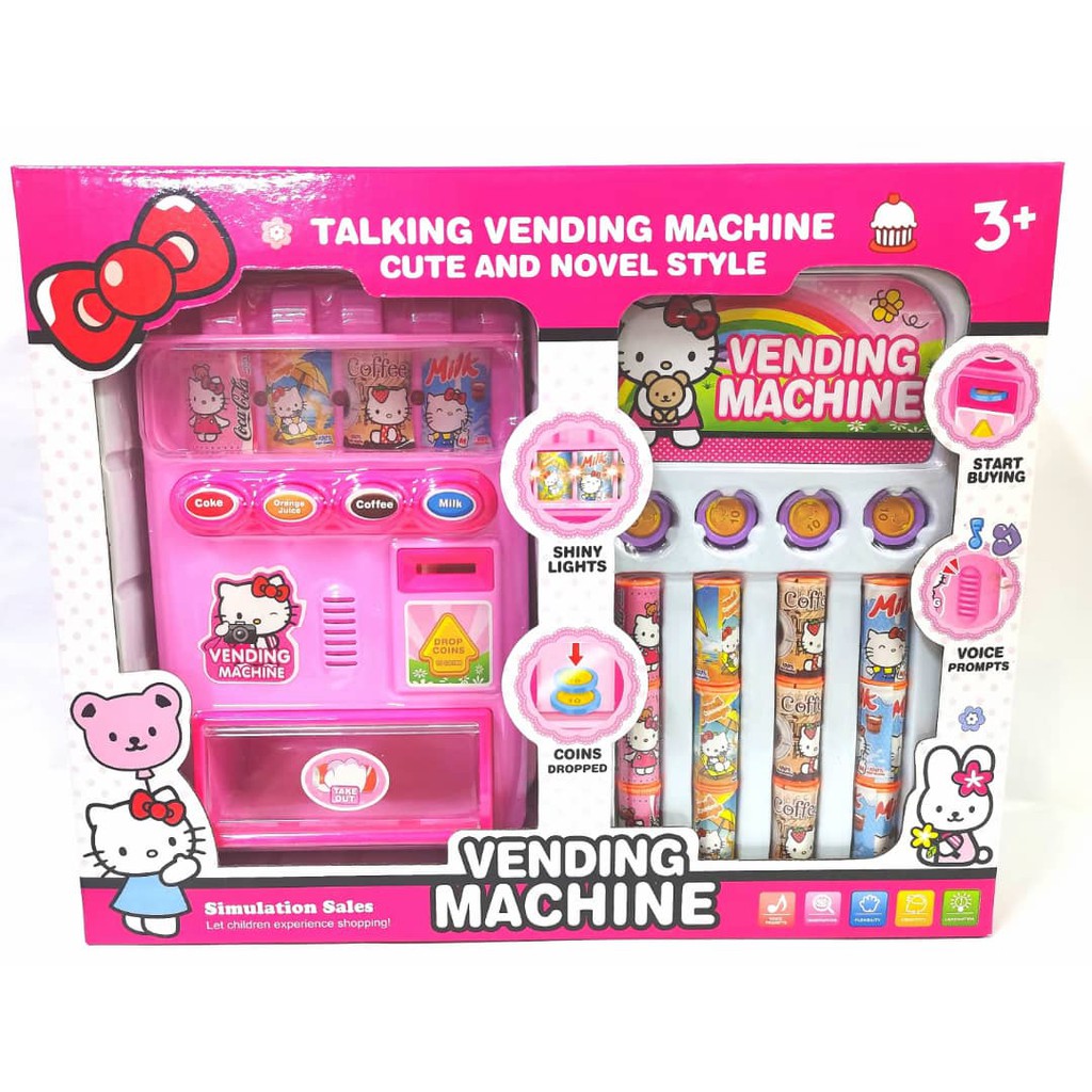 Hello Kitty Talking Vending Machine Kids Pretend Play Kitchen Playset ...