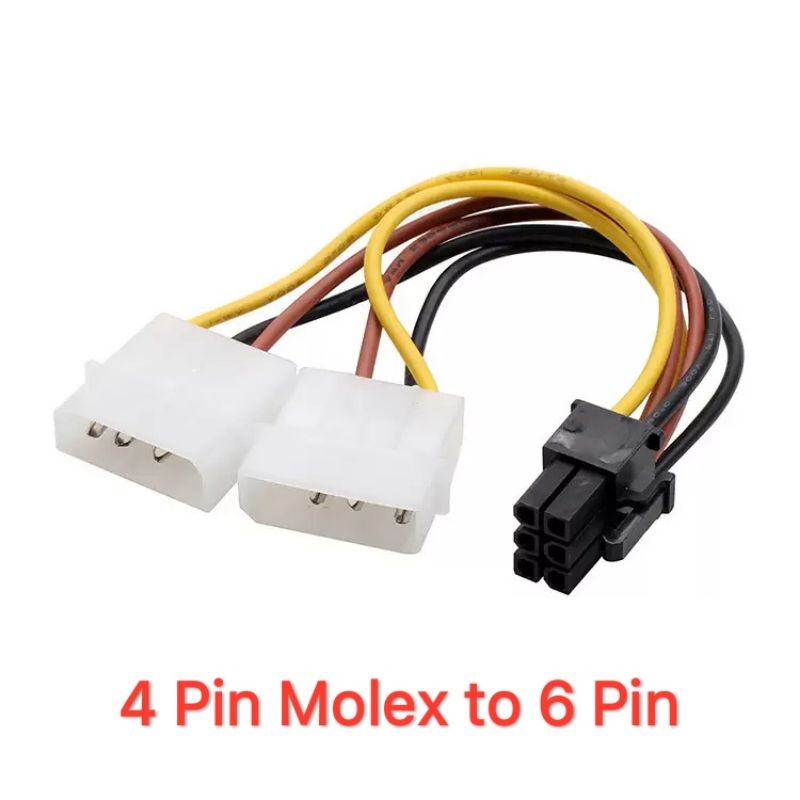 Graphic Card 6 Pin Converter Molex 4 Pin 6 Pin SATA Cable | Shopee Malaysia
