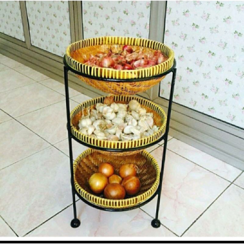 3-tier Onion Rack/Chili Soy Sauce Onion Container | Shopee Malaysia