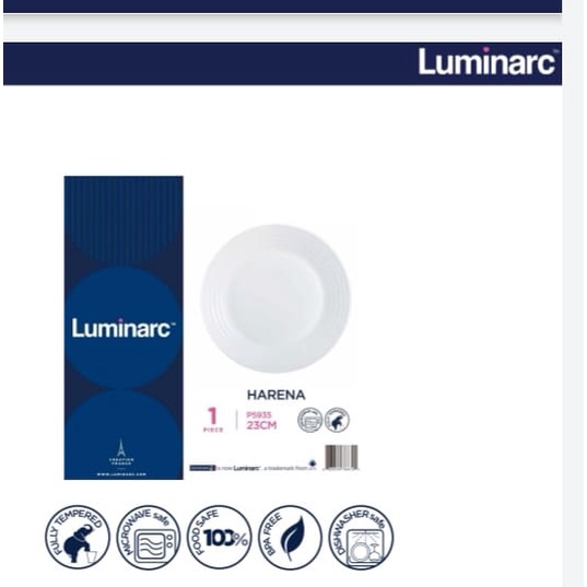 LUMINARC HARENA 23cm FLAT PLATE P5935 P | Shopee Malaysia