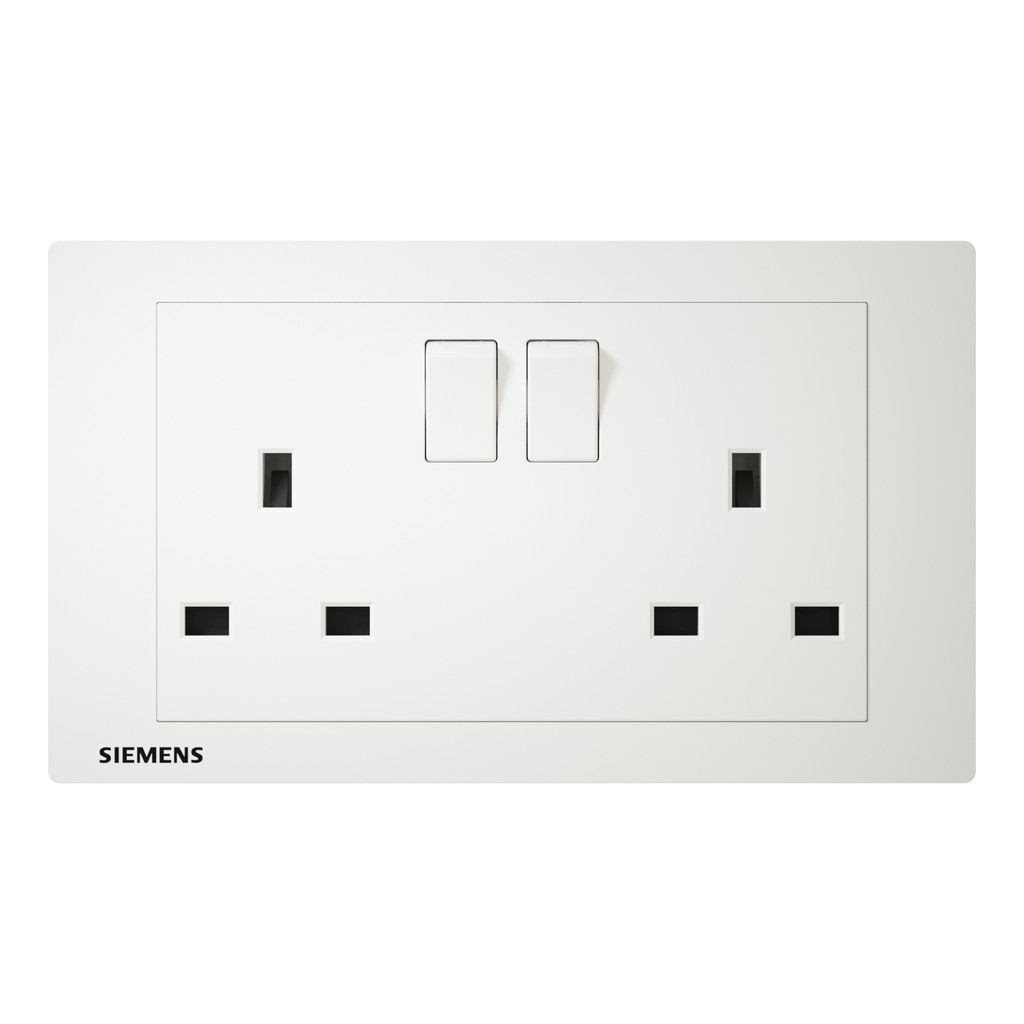 Siemens DELTA Relfa 13A Twin Gang Switched Socket, White | Shopee Malaysia