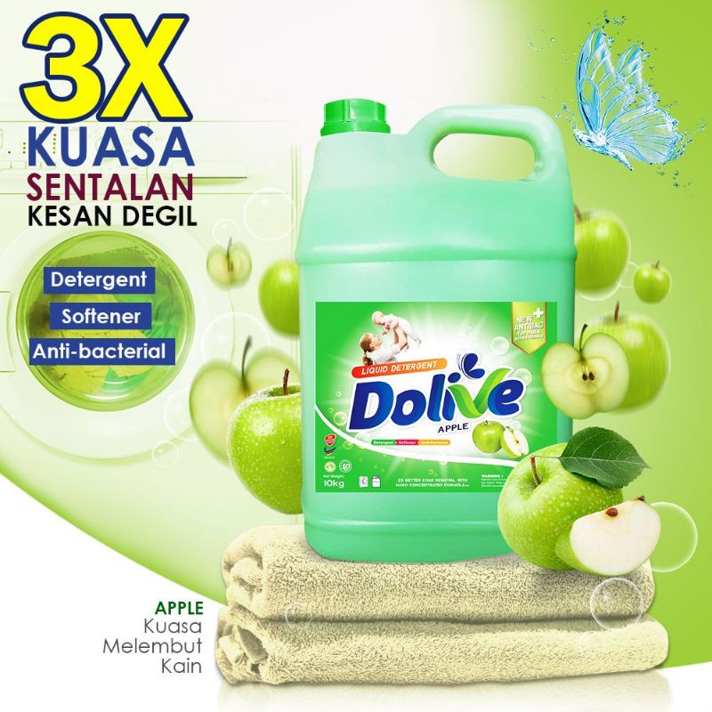 Sabun basuh baju Dolive Liquid detergent softener anti bacteria 3in1 ...