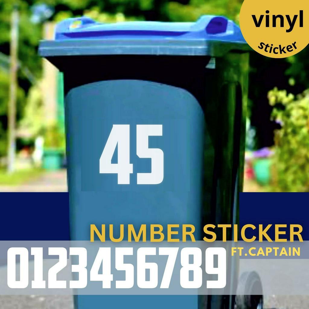18cm 28cm Height Number Sticker (Font Captain) - Vinyl Decal Sticker ...