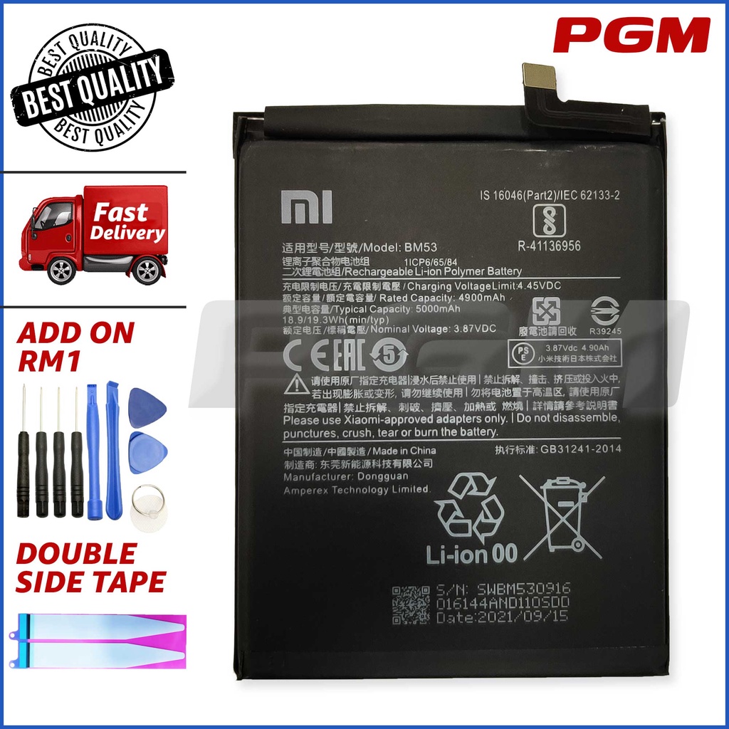 BATTERY REPLACEMENT FOR XMI MI 10T / 10T PRO 5G BM53 (5000mAh) By ...