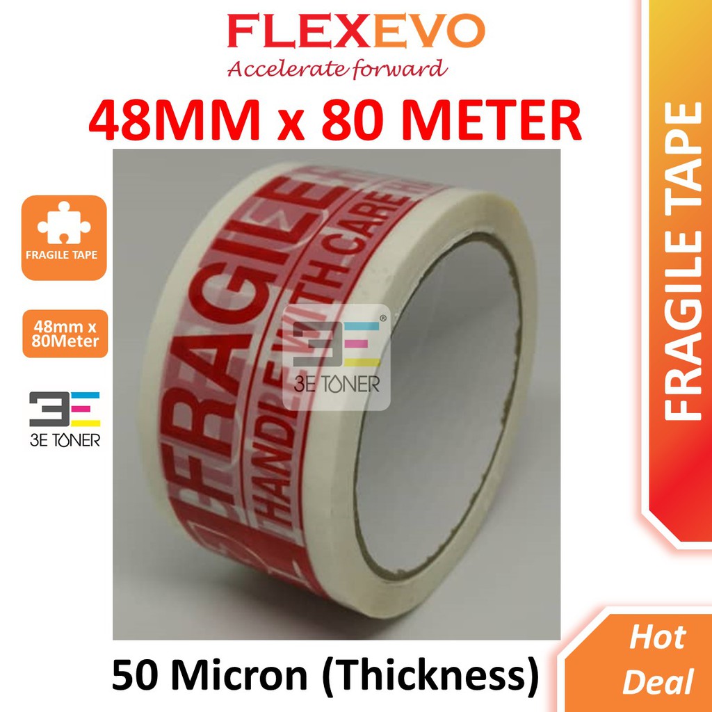 Premium Grade Fragile OPP Cellophane Tape 48mm x 50m x 50 micron for ...