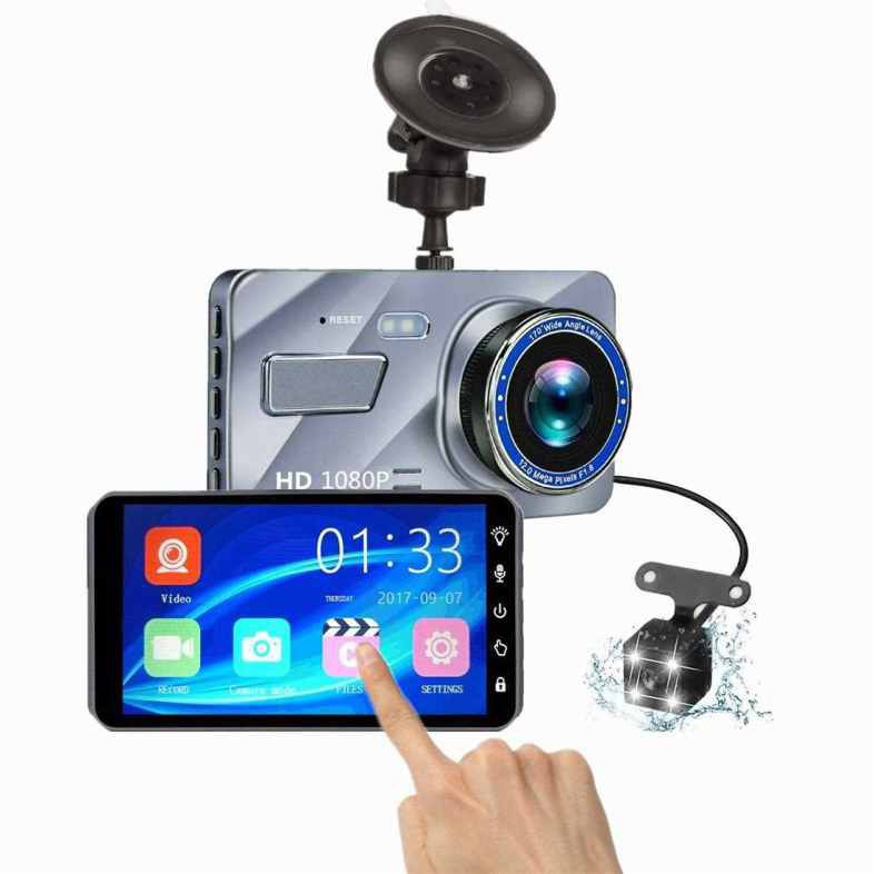 New dual lens auto data recorder 4 inch touch screen data recorder ...