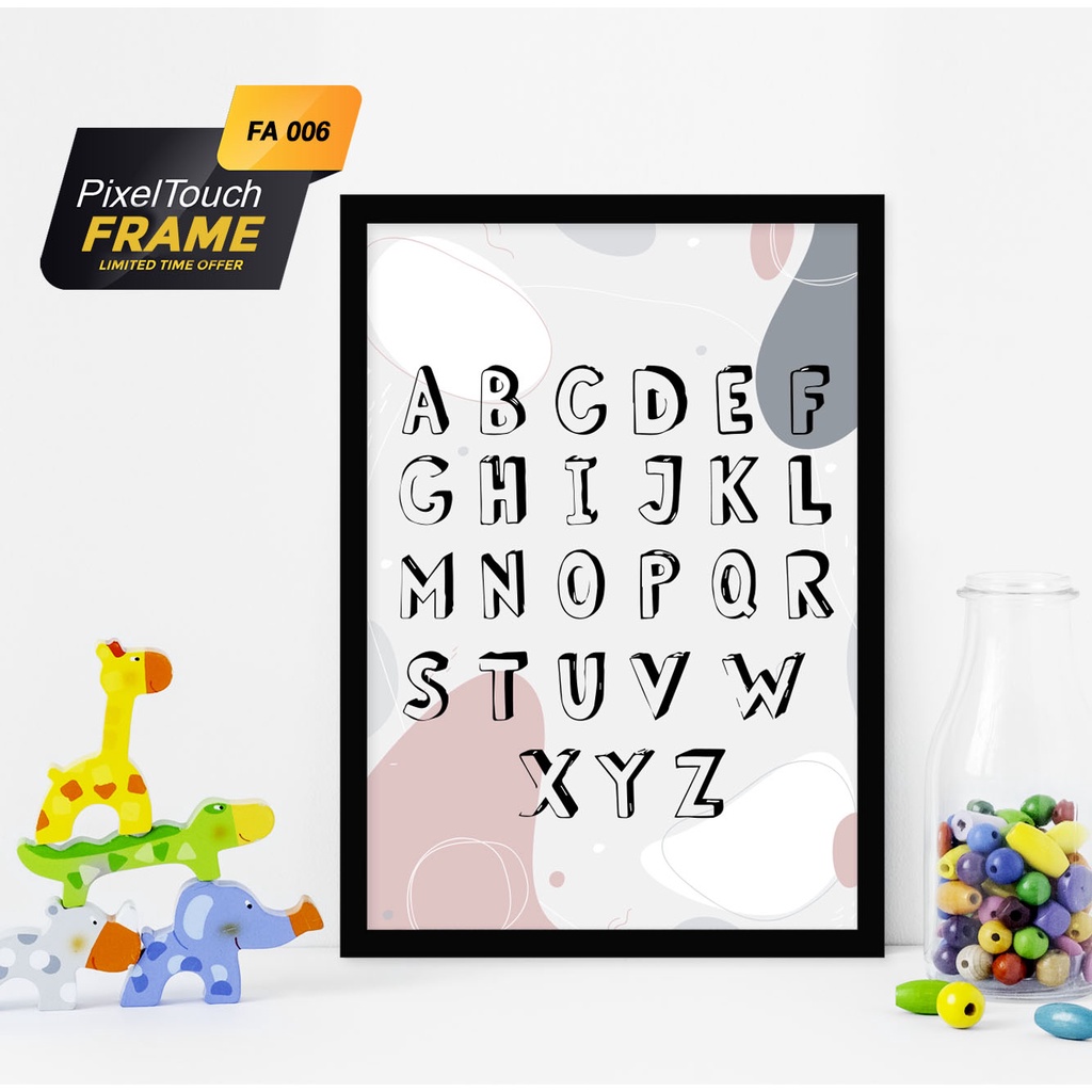 Frame ABC ALPHABET Poster Wall Art Kids Room Decor Hiasan Bilik Tidur ...
