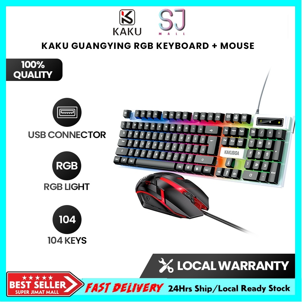 KAKU GUANGYING 104 Keys RGB Gaming Keyboard Gaming Mouse Set Back Light ...