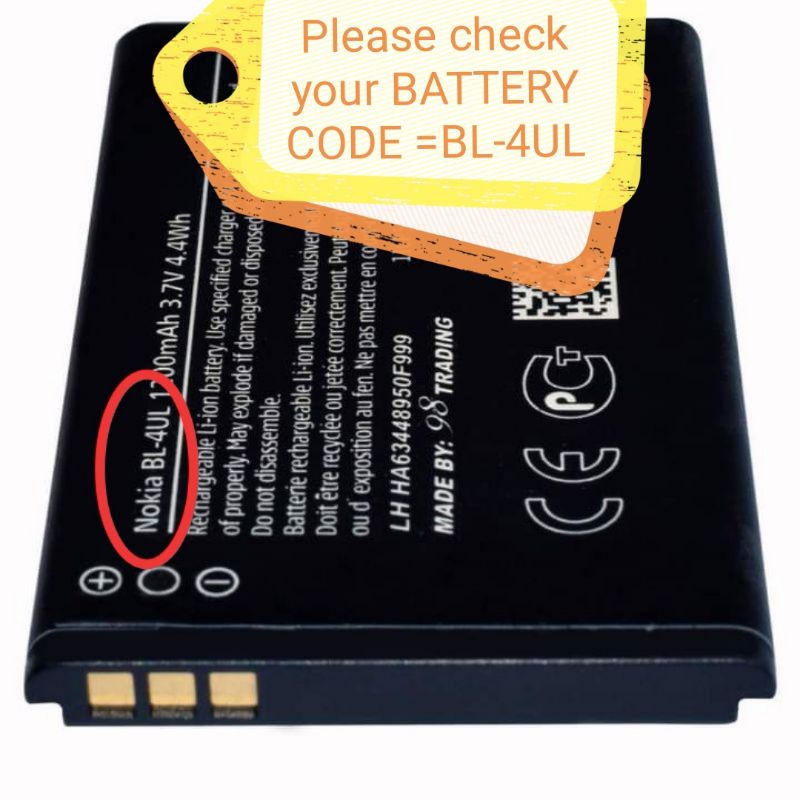 BATTERY Nokia BL-4UL 1200MAH 3310 2017 NEW BATTERY LUMIA 225 BATTERY BL-4UL ASHA 225 | Shopee ...
