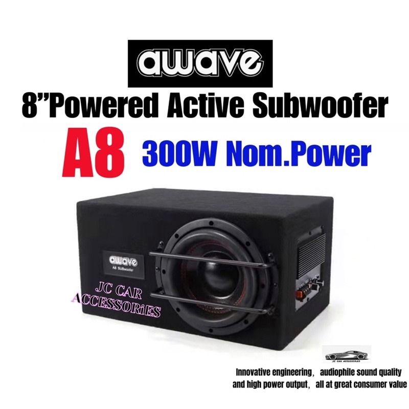 Awave 8 Inch Powered Active Subwoofer A8 300W Nom Power | Shopee Malaysia