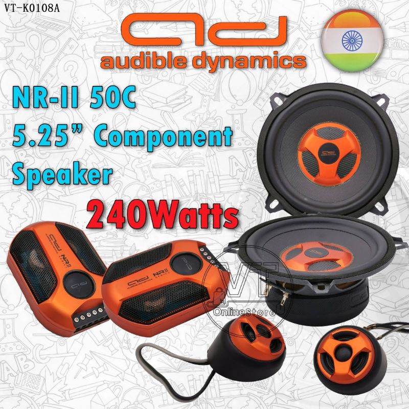 Audible Dynamics AD NR II 50C 5.25" Crossover Tweeter 2-Way Component ...