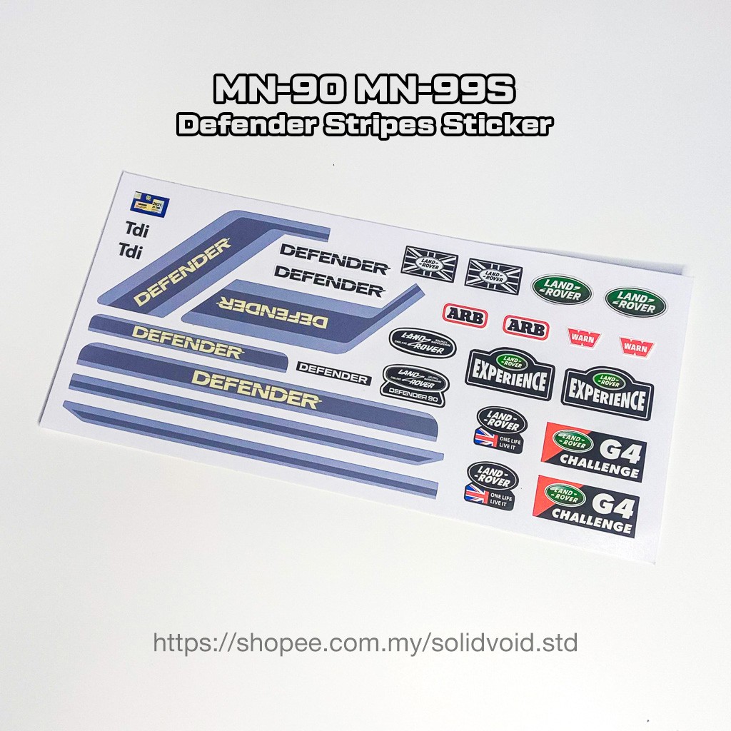 Land Rover Defender Stripes Waterproof Sticker for 1/12 MN Model MN90 ...