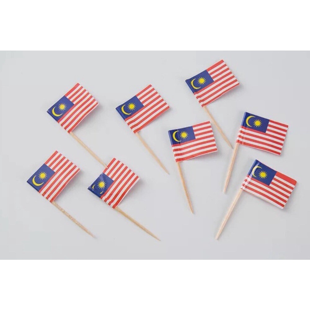10pcs Bendera Flag Malaysia Jalur Gemilang Cake Topper / Cupcake Topper ...