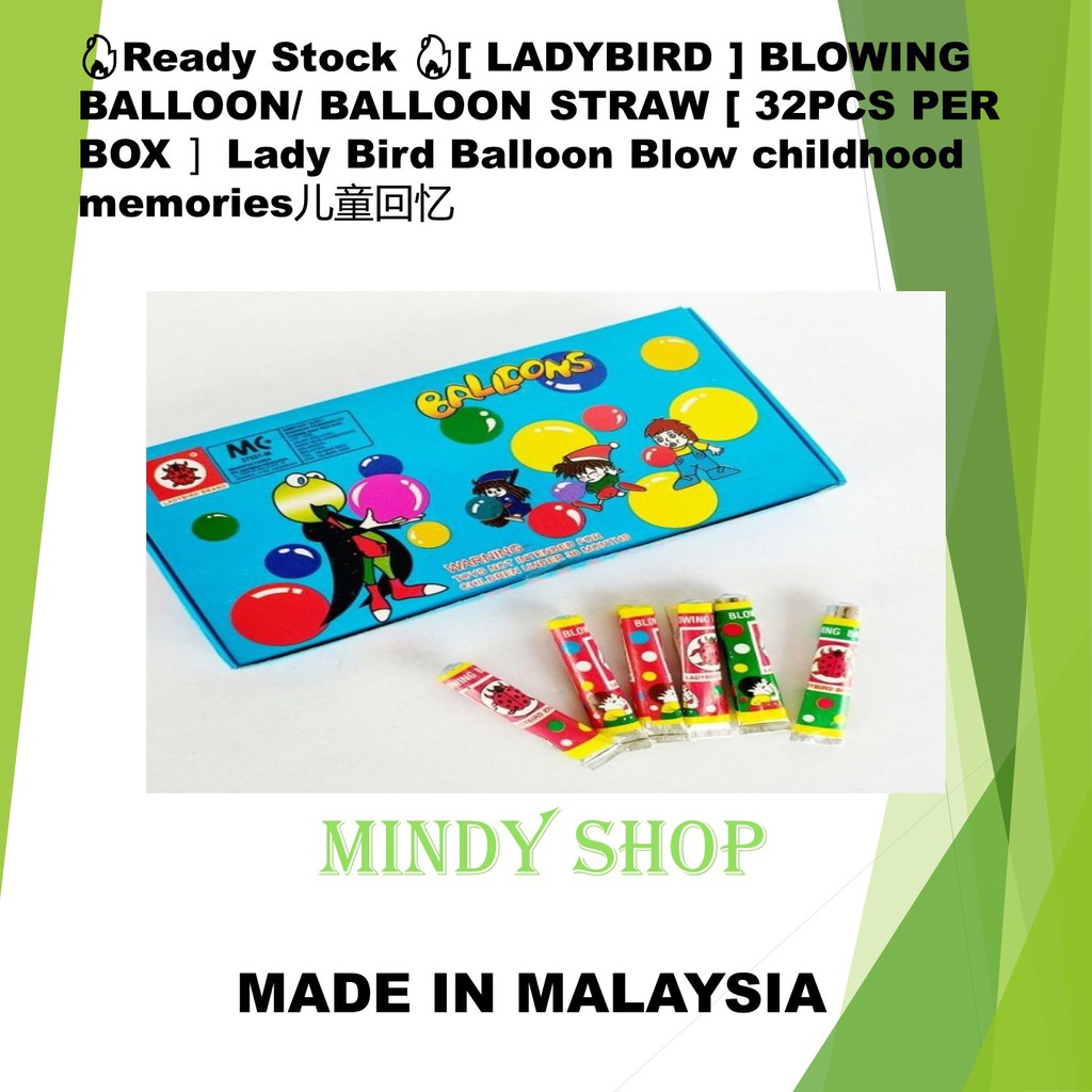🔥Ready Stock 🔥[ LADYBIRD ] BLOWING BALLOON/ BALLOON STRAW [ 32PCS PER ...
