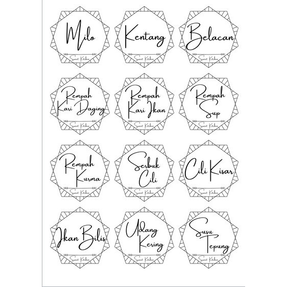 kitchen STICKER LABEL DAPUR |LABEL REMPAH | LABEL PES | STICKER ...