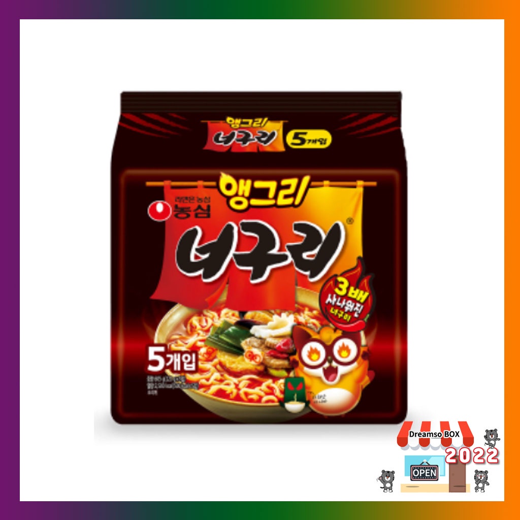 Nongshim Angry Raccoon Noodles 121g*5pcs/ Korean Ramen | Shopee Malaysia