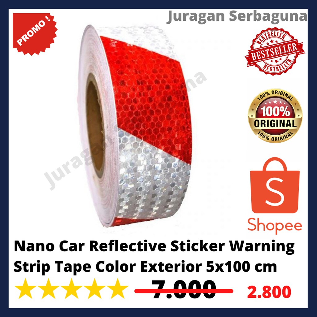 Nano Car Reflective Sticker Warning Strip Tape Color Exterior 5 x 100 ...