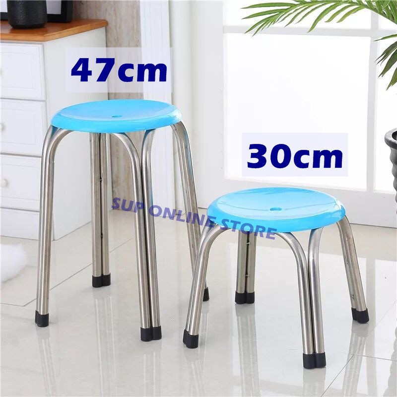 Stainless Steel Stool with Colourful Surface / Chair / Kerusi | Shopee ...