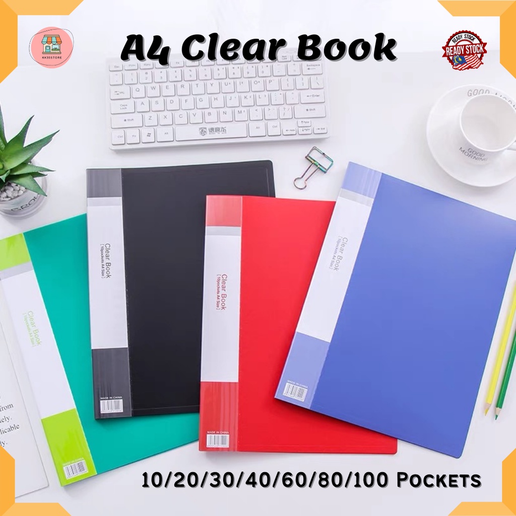 [READY STOCK] A4 Size Clear Book (10/20/30/40/60/80/100 Pockets ...