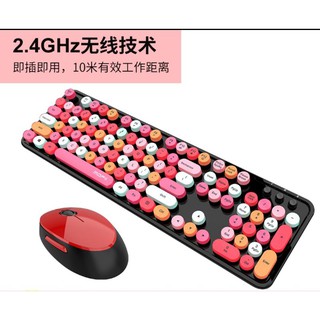 MOFii SWEET 2.4Ghz Wireless Keyboard And Mouse Set USB Optical 混彩彩虹色无线 ...