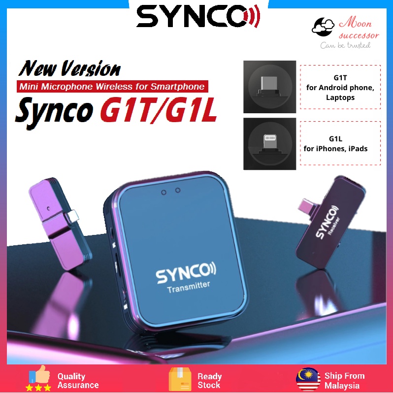 SYNCO WAir-G1T WAir-G1L G1 G1T G1L Ultracompact Digital Wireless Microphone System Lavalier for ...