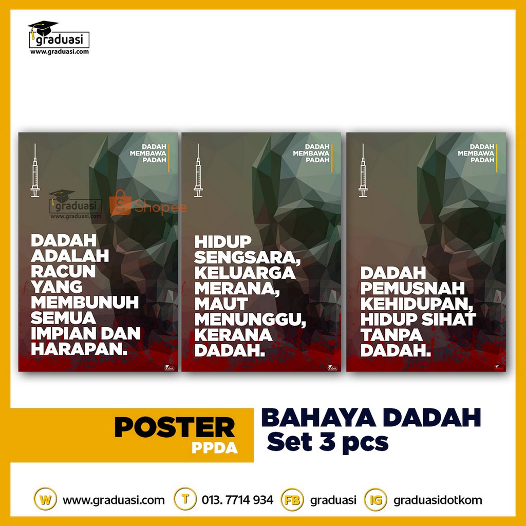 Poster Anti Dadah. Bahaya Dadah, Sudut PPDA sekolah,Minimalist Set 3 ...