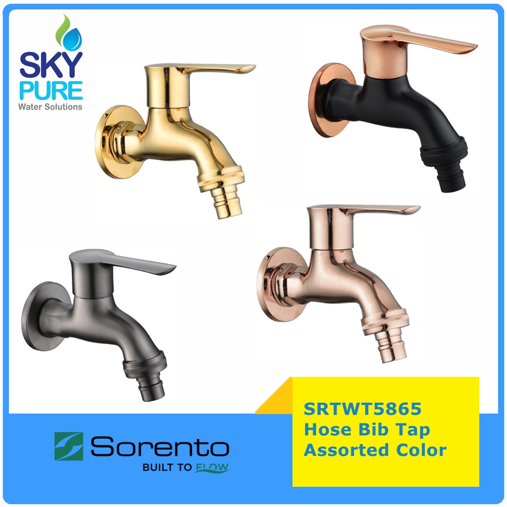SORENTO Hose Bib Tap Washing Machine Tap Rose Gold Matt Black SRTWT5865 ...
