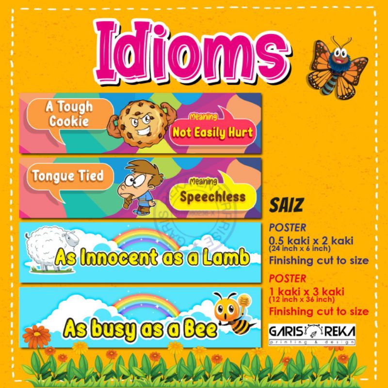 BANNER KECERIAAN Bahasa Inggeris. IDIOMS GROUP A. idioms poster. banner ...