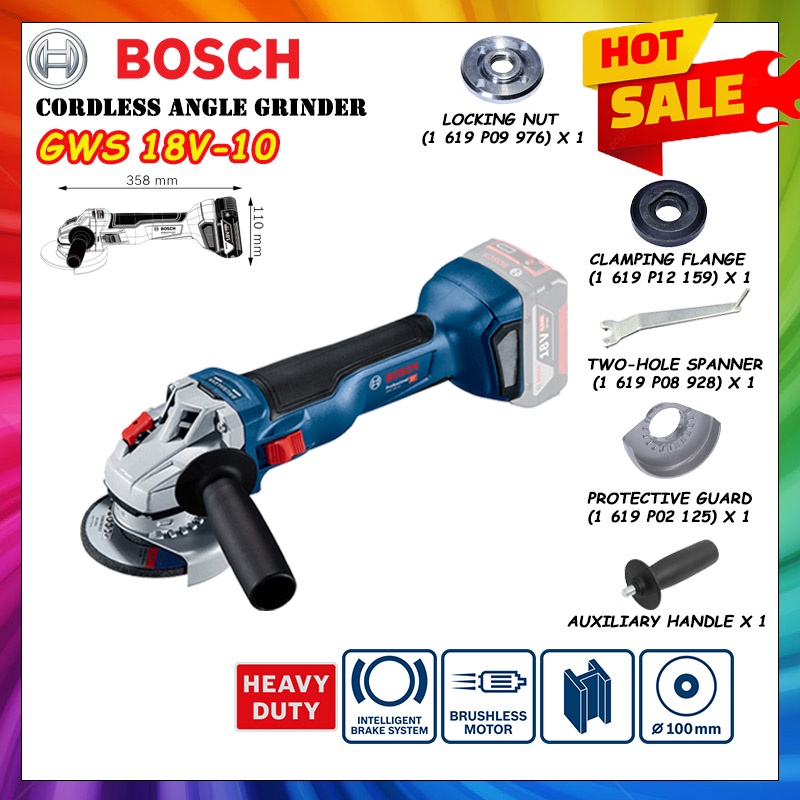 Bosch GWS 18V-10 GWS18V-10 18V Cordless Angle Grinder Solo | Shopee ...