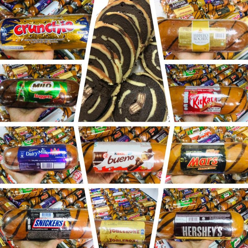 KEK ROLL COKLAT 🍫 KITKAT/TOBLERONE/MARS/KINDER BUENO/SNICKERS/HERSHEYS ...