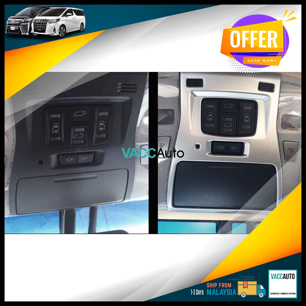 Toyota Vellfire / Alphard 30 Series Front Room Lamp Silver Cover ...