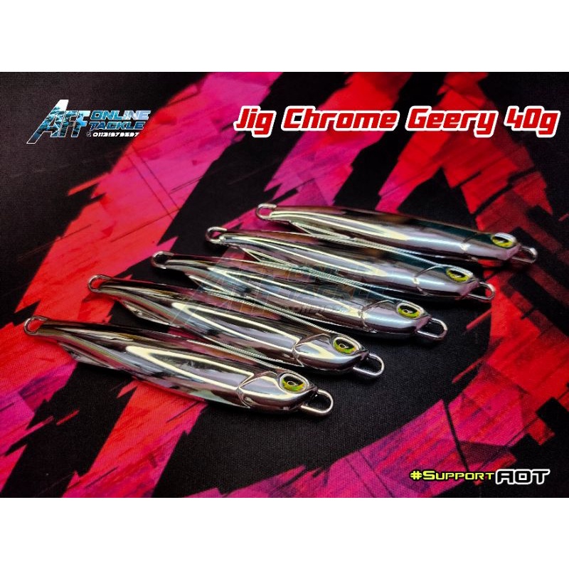 JIG CHROME GEERY 40G DESIGN JAPAN 🔥FAST JIG KILLER TENGGIRI Micro Light ...