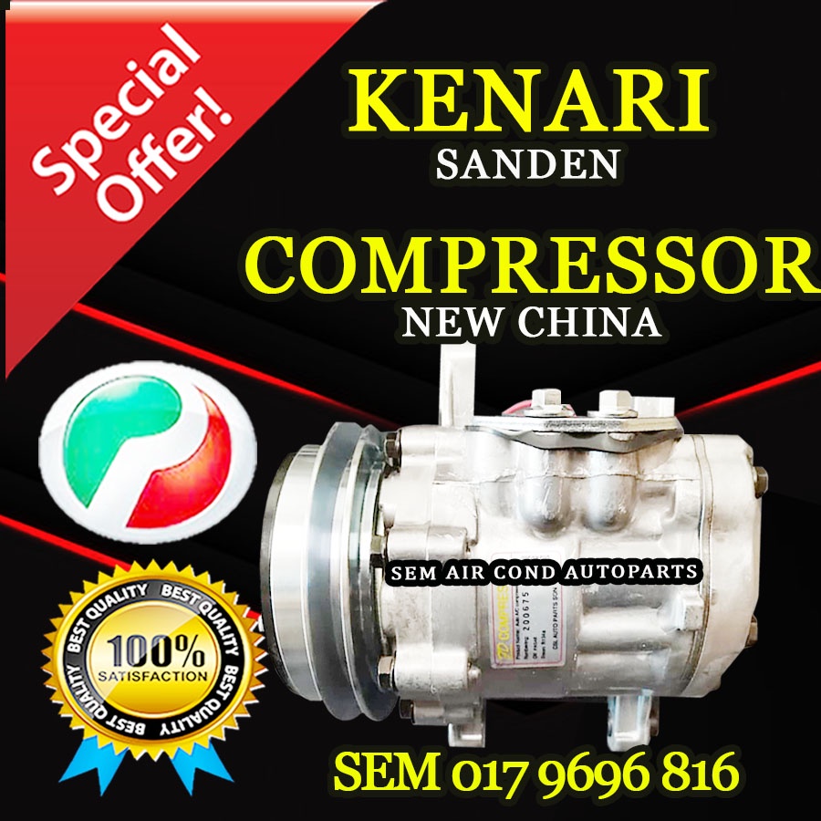 PERODUA KENARI SANDEN SD CHINA NEW COMPRESSOR/ KOMPRESOR (CAR AIRCOND ...