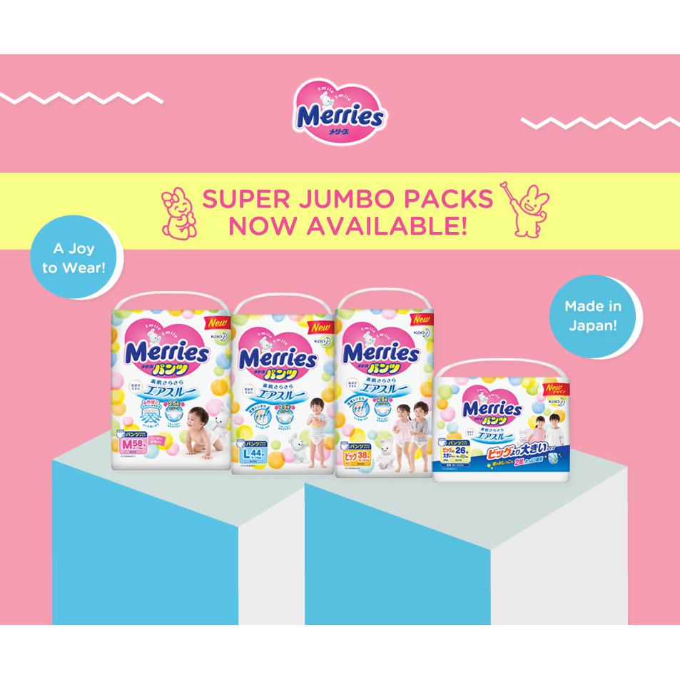 Merries Super Premium Pants Baby Diapers | Shopee Malaysia